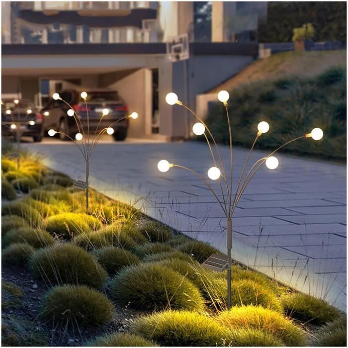Lucioles Solaire Jardin, 4 Packs De 6 8 10 Led Lumière Solaire Jardin, Avec 2 Modes D'Éclairage ...