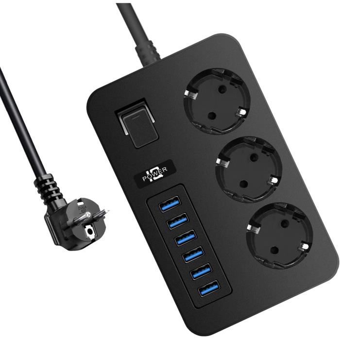 Multiprise 3 Prises Multiple (13A-3000W) Avec Interrupteur ...