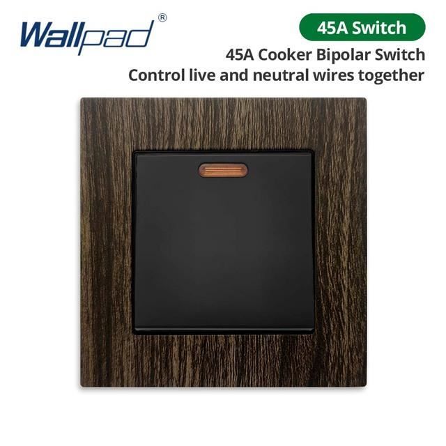 INTERRUPTEUR,45A Switch--panneau en alliage'aluminium, Texture bois ...