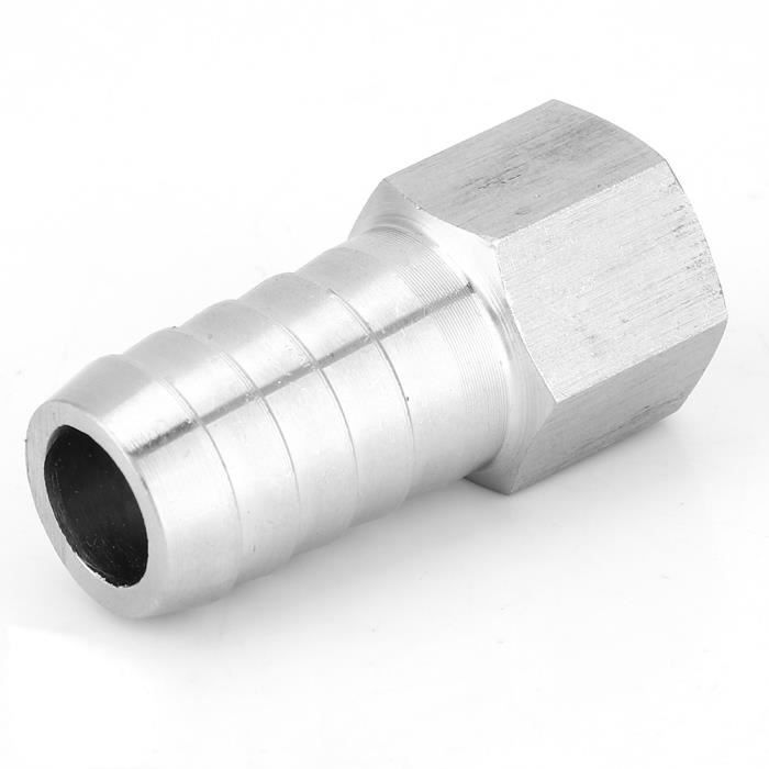Zerone Connecteur cannelé BSPP 1/4 Barb connecteur raccord de tuyau à filetage femelle en acier ...