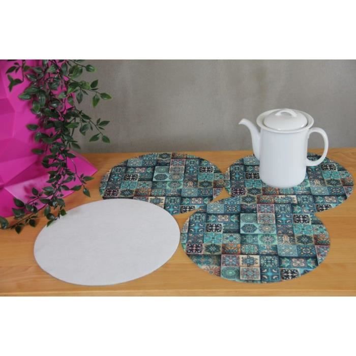 Arco Lot De 4 Sets De Table Ronds Colorés Pour Table Ronde, 33 Cm ...