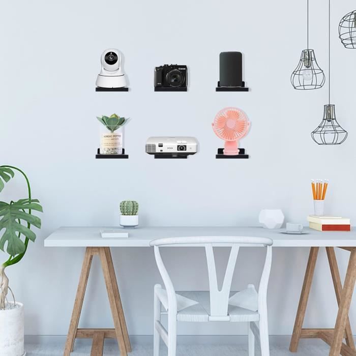 Lot de 6 Mini étagères murales flottantes carrées en Bois de Style ...