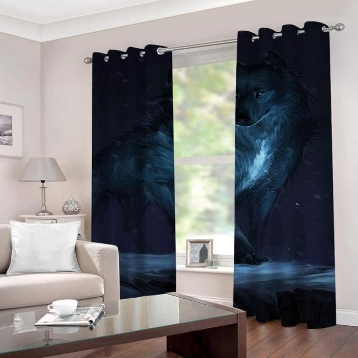 Rideaux Loup Animal de Dessin animé Motif Isolant Thermique ...