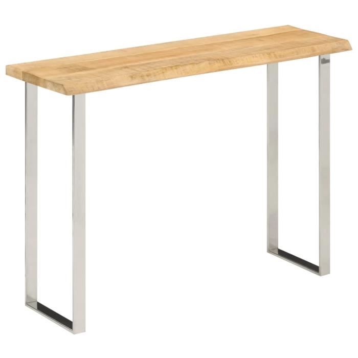 TAM Table console à live edge 105x33x76 cm bois de manguier massif ...
