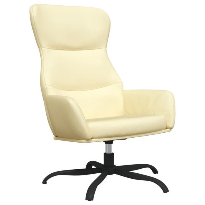 JAC Fauteuil inclinable Crème Similicuir Garnaco - Cdiscount Maison