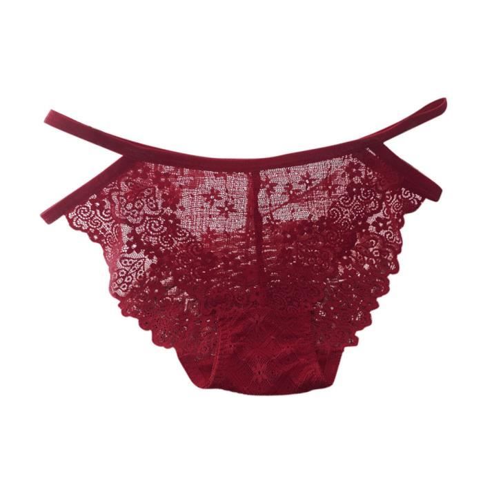 CALEÇON Lingerie Sexy Femme Dentelle String Ouvert Culotte G-Pants ...
