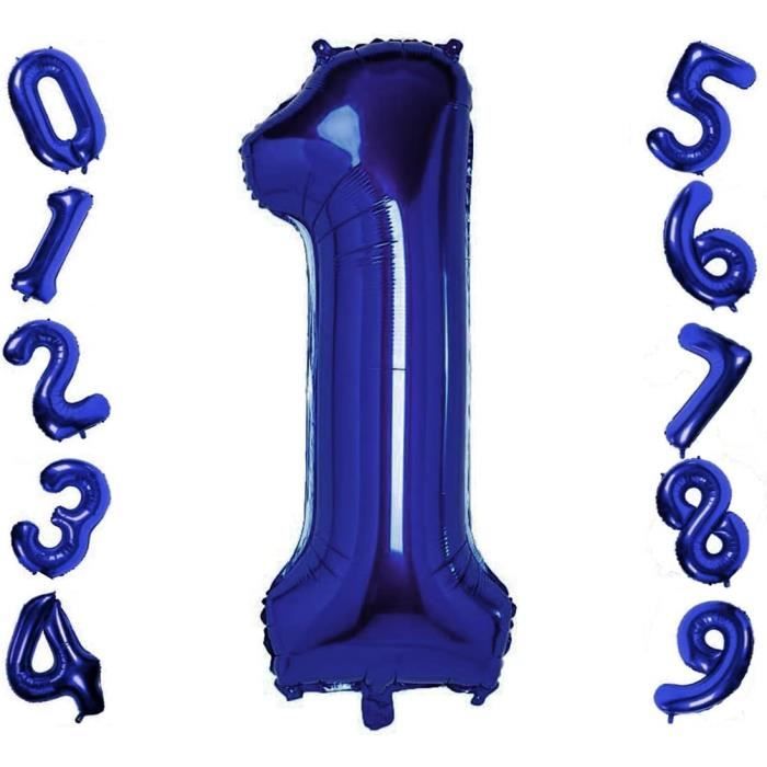 Ballon Chiffre Bleu Foncé 105 Cm Géant Globe Mylar Grand Idéal Pour ...
