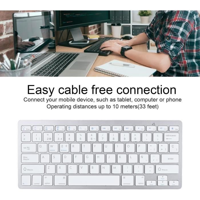 Clavier De Langue Bluetooth Ultra Fin, Clavier De Langue Bilingue ...