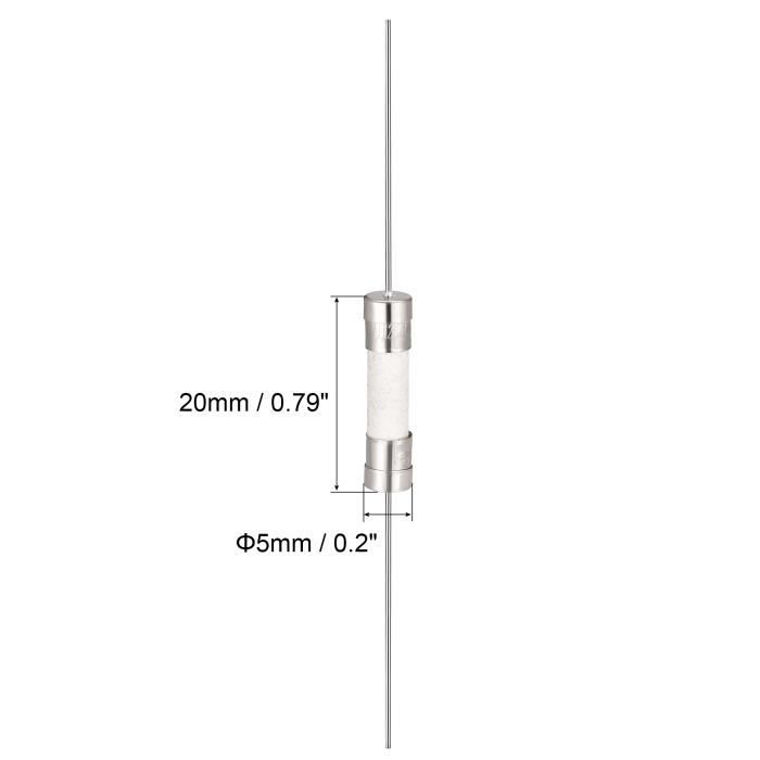 SOURCING MAP Fusibles Fusion Rapide Fil Conducteur Fusibles Céramique 5mm x 20mm 250V 1A 10Pcs ...