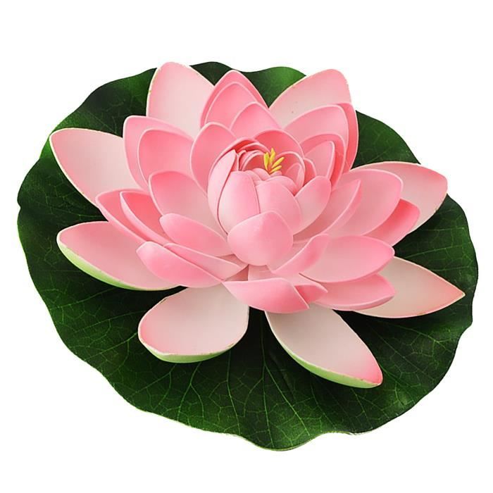 Fleur de lotus artificielle - ZJCHAO - Rose clair - 27 cm - Décoration ...