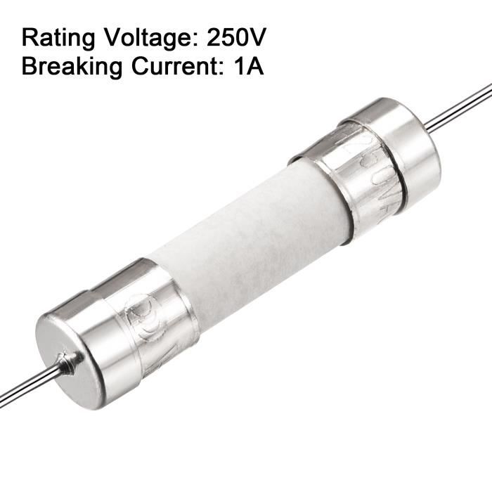 SOURCING MAP Fusibles Fusion Rapide Fil Conducteur Fusibles Céramique 5mm x 20mm 250V 1A 10Pcs ...