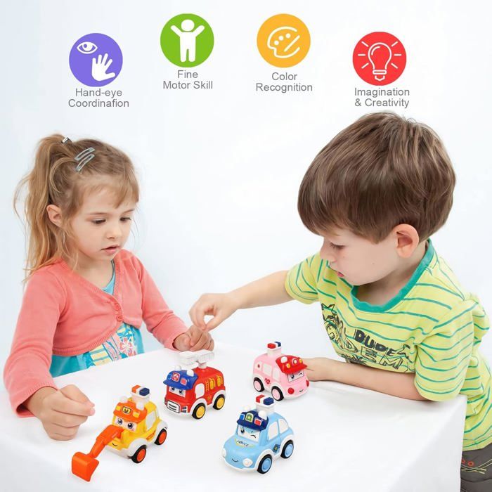 4 Pièces Mini Jouet Voiture Enfant - Petite Voiture - MIJAJA - Jouets ...