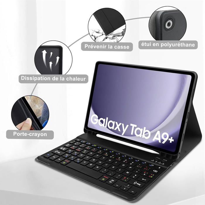 Clavier tablette Samsung Galaxy Tab A9 Plus - WOOPSO - 11 pouces ...