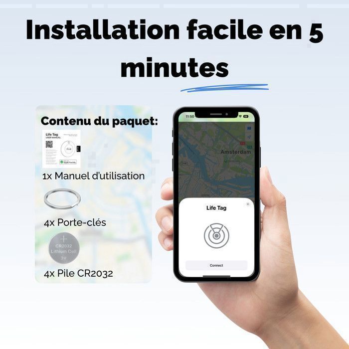 LifeMate LifeTag (Lot de 4) - Compatible Apple Localiser (Find My ...