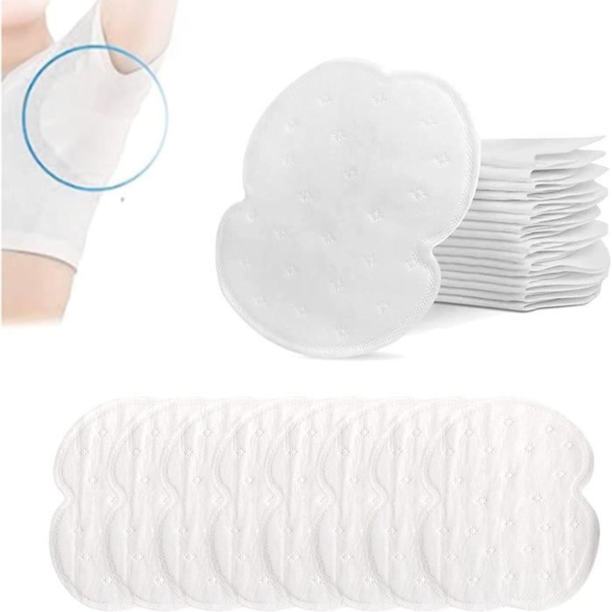 100 Pièces Patchs Anti-Transpirants pour les Aisselles, Coussinets ...