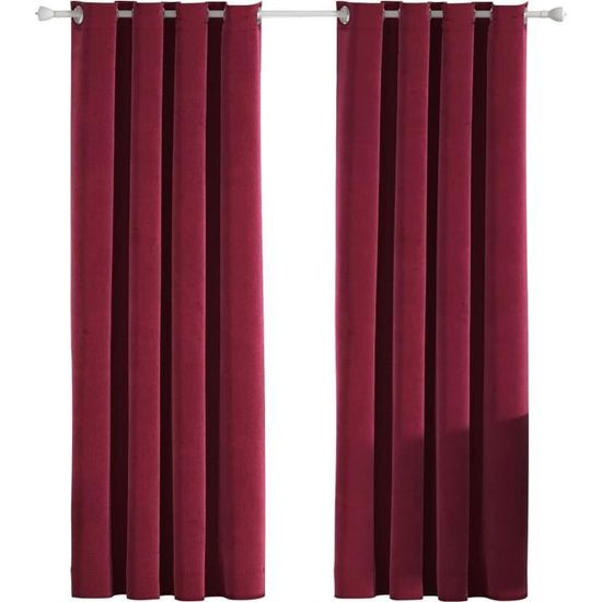 Rideau Velours Thermiques Lot De 2, Rideau 100% Occultant, 140×260Cm ...