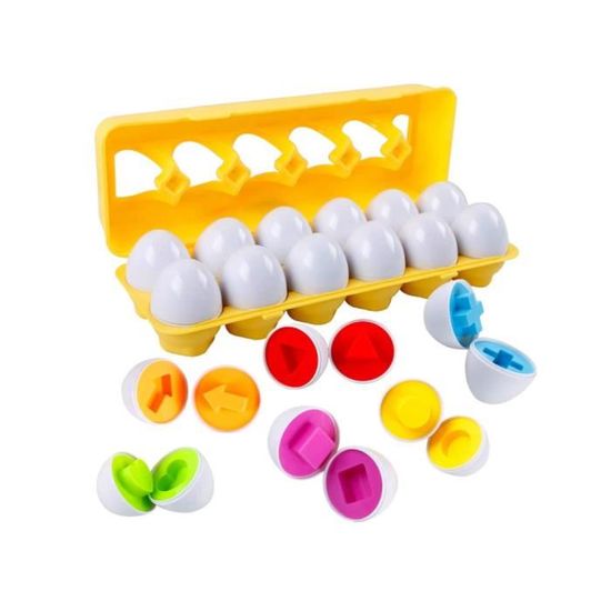 Œufs Assortis Plastique Formes et Couleurs Montessori Jouet ...