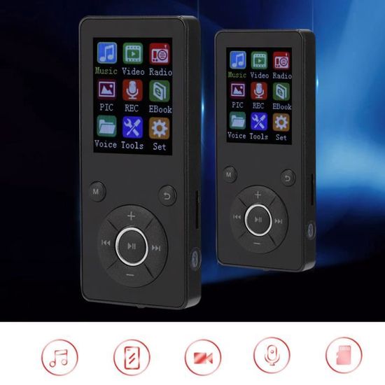 TMISHION lecteur MP3 T3 Portable Bluetooth 4.2 Plug-in Card Student MP4 ...
