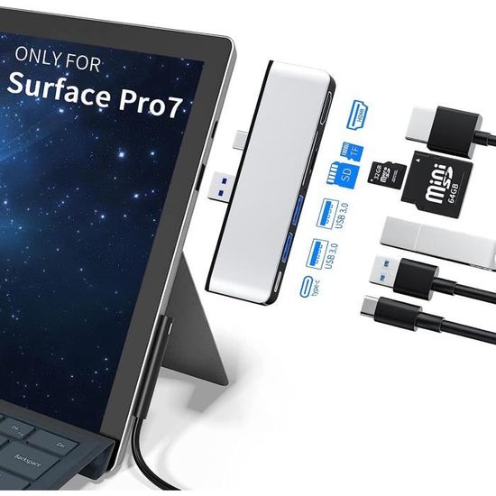 Microsoft Surface Pro 7 Hub Station D'Accueil 6 En 2 Avec Port Hdmi 4K ...