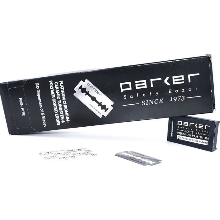 Sécurité Double Edge Parker lames de rasoir100 Count (20 X 5)Lames de ...