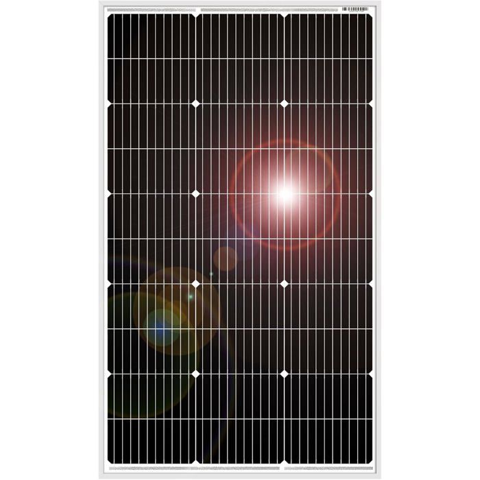 DOKIO Panneau Solaire 100W 18V Monocristallin Photovoltaïque pour charger la Batterie 12V70 ...
