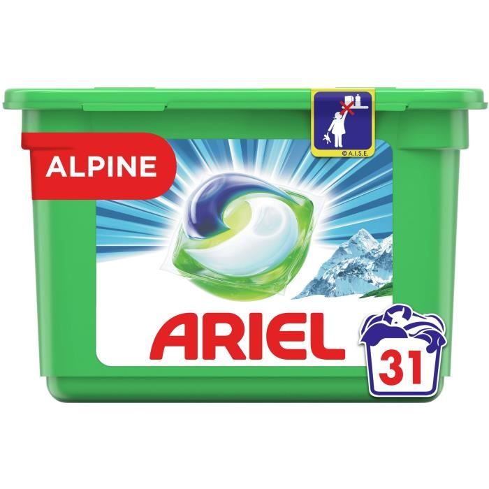 ARIEL Allin1 Lessive en capsules Alpine - 31 lavages - Cdiscount ...