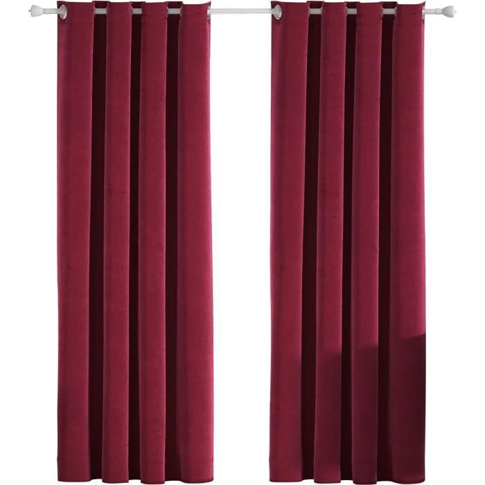 Rideau Velours Thermiques Lot De 2, Rideau 100% Occultant, 140×260Cm ...