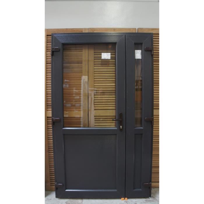 PORTE D'ENTREE TIERCEE PVC ANTHRACITE - Cdiscount Bricolage