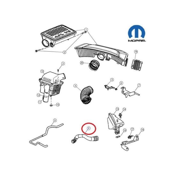 DURITE DE TURBO POUR JEEP GRAND CHEROKEE 3.0L CRD pour JEEP ...