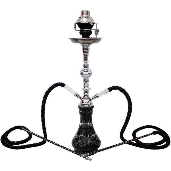 2 tuyaux 56cm Noir chicha NARGUILE sans tabac sans nicotine shisha ...