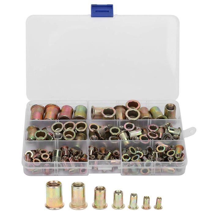 Kit d'assortiment d'écrous à sertir, écrou à sertir en acier à tête ...