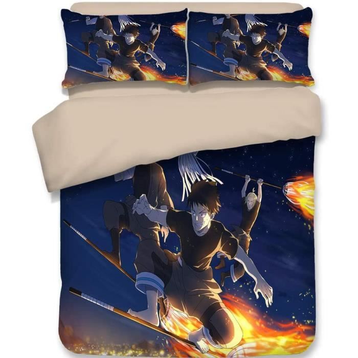 Anime Scorching Fire Brigade Fire Force Anti-Rides Housse de Couette ...