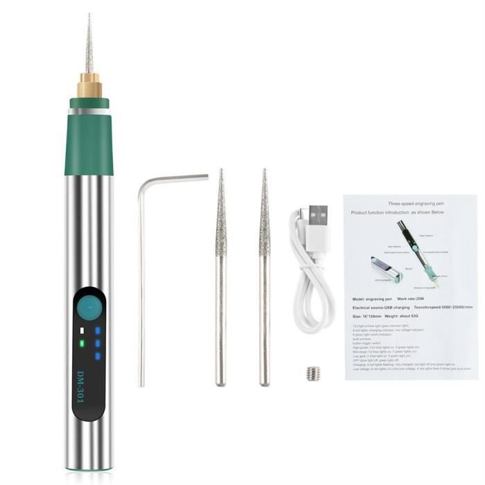 Micro stylo à graver électrique 25W outil de gravure électrique sans fil broyeur électrique ...