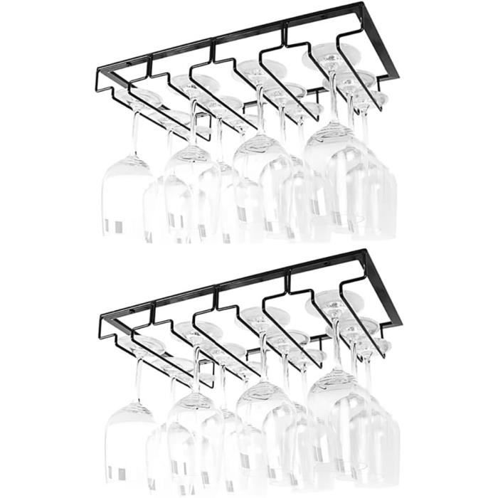 2 Pièces 4 Rangs Support Verre Suspendu, Porte Verres À Vin En Métal ...