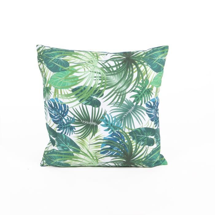 Coussin Déco - Coton imprimé deep jungle - 45 x 45 cm - COTTON WOOD ...