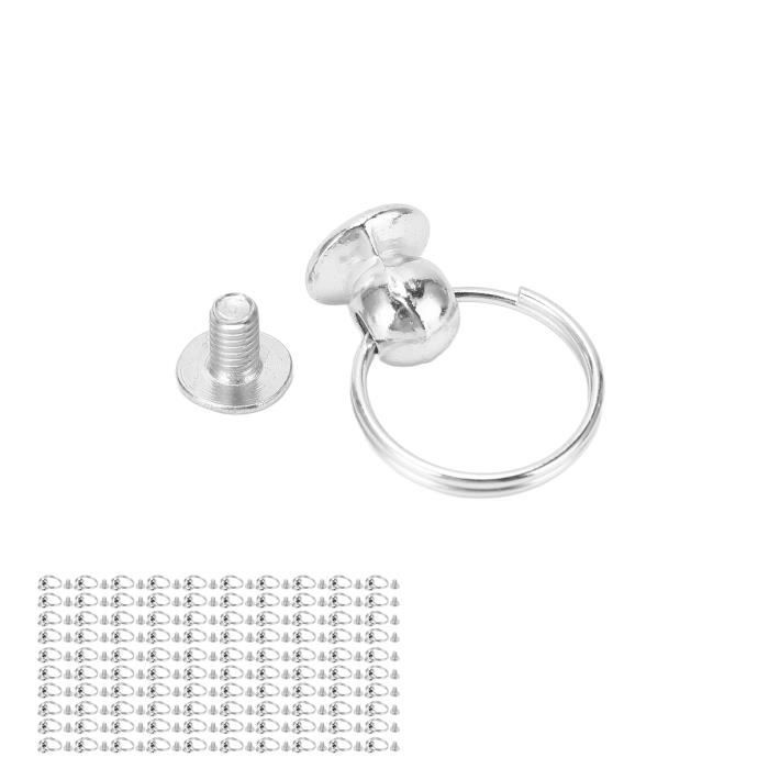 EJ.life Clou à vis Chicago Lot de 100 rivets de moine avec anneaux de ...