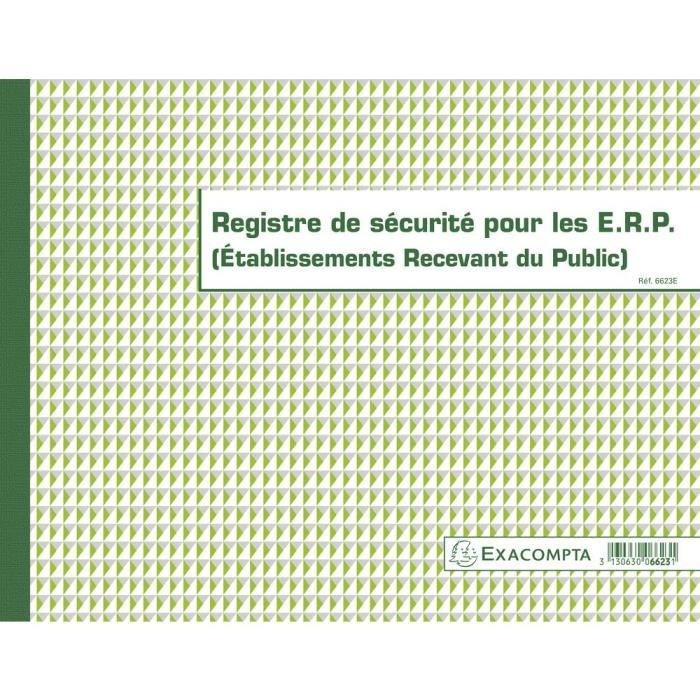 Lot de 5 Piqûres 24x32cm Registre de sécurité pour les établissement recevant du public (ERP ...