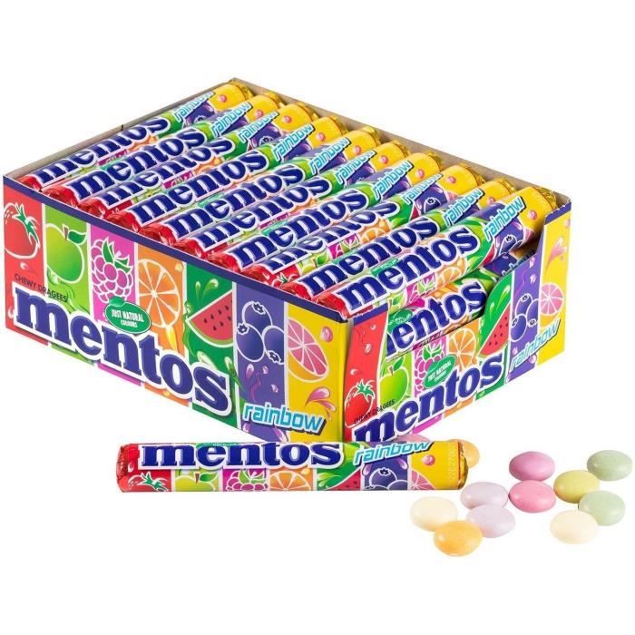 MENTOS Boîte de 40 rouleaux - Rainbow - Cdiscount Au quotidien