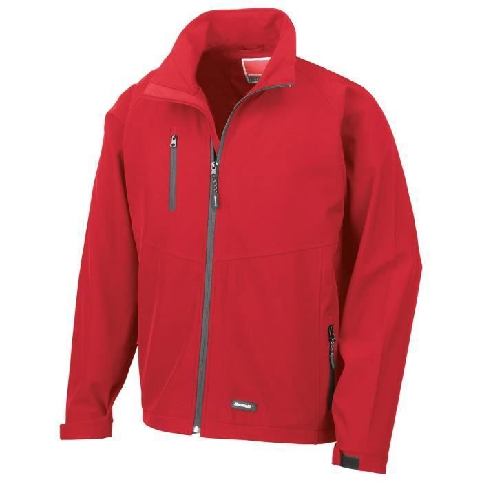 Veste softshell - Result - Homme - Respirant - Imperméable - Rouge ...