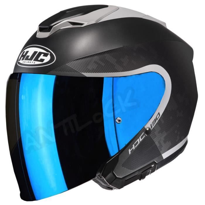 HJC JET i30 DEXTA AVEC VISIÈRE MIROIR BLEU - Cdiscount Auto