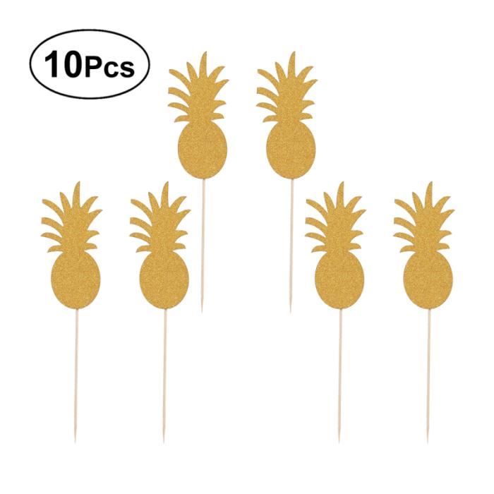 10 pièces ananas Cupcake Toppers décoratif paillettes gâteau décoration ...
