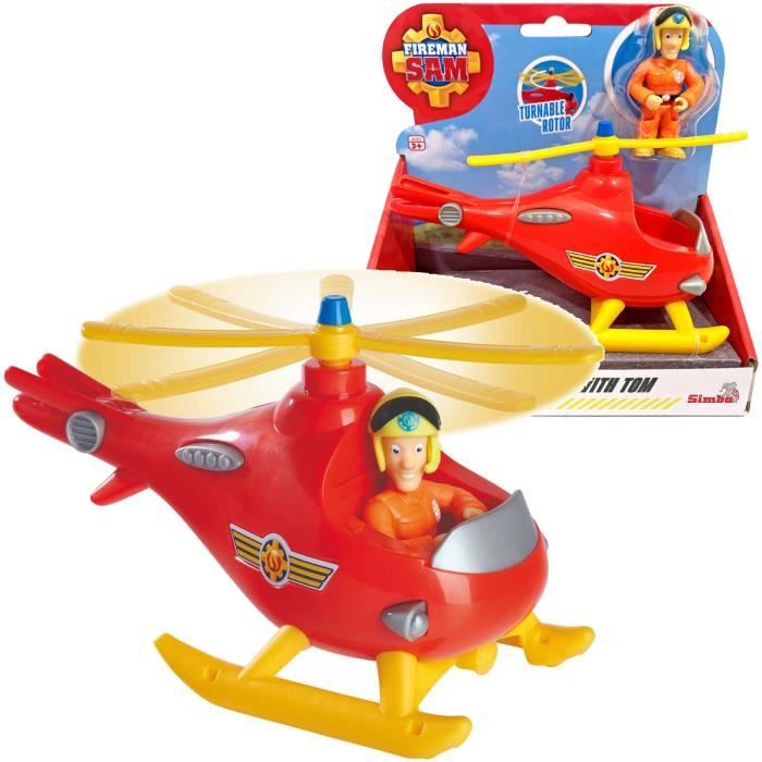 Jouet - SIMBA - Fireman Sam Helicopter Tom set + figurine - Véhicule ...