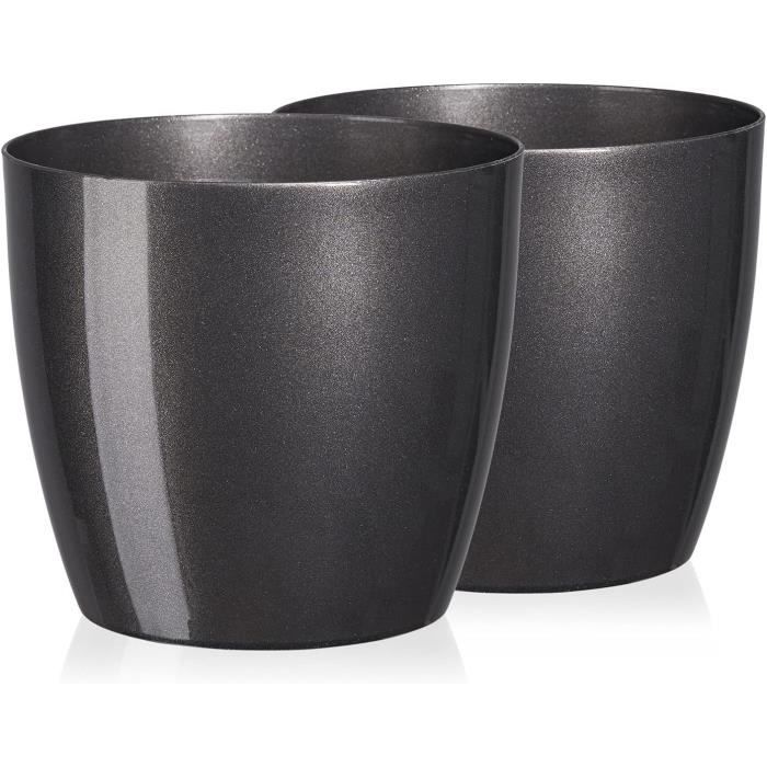 Pot De Fleurs, Pot De Plantes En Plastique, Lot De 2, Forme Ronde ...