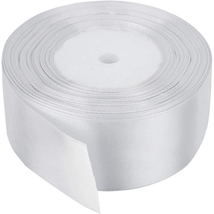 Rouleau De Ruban Blanc \ 50 Mm X 25 M \ Satin Double Face Aux Couleurs ...
