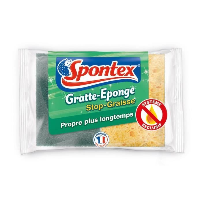 SPONTEX Grattes éponges Stop graisse - Lot de 2 - Cdiscount Au quotidien