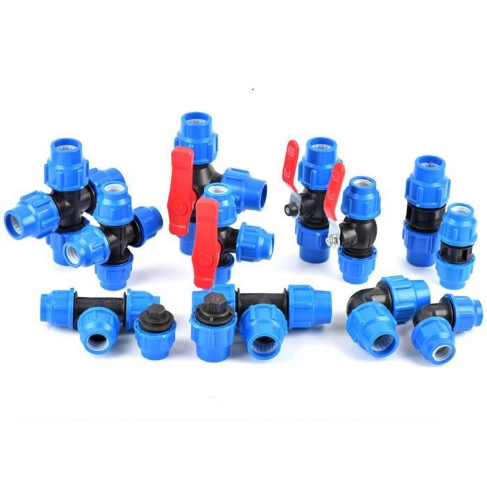 Croix-32mm-PVC PE Tube séparateur'eau du robinet connecteur de Valve en ...
