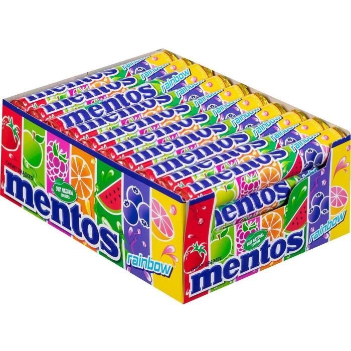 MENTOS Boîte de 40 rouleaux - Rainbow - Cdiscount Au quotidien