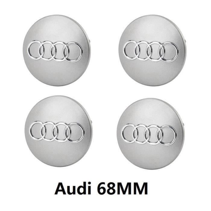 Lot de 4 centre de roue cache moyeu Remplacement pour Audi 68mm Argent ...
