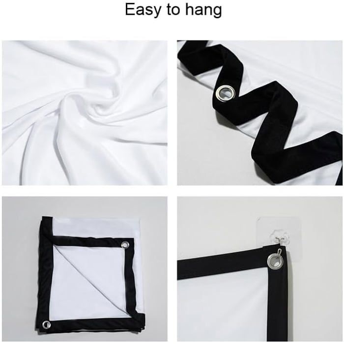 Écran de projection portable 132 cm-KAL-16:9 polyester blanc,souple ...