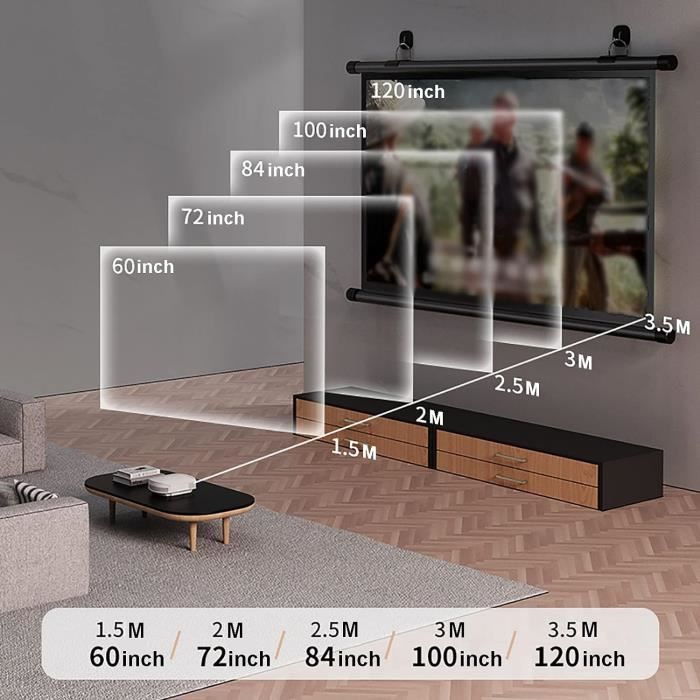 Écran De Projection Portable-4: 3-16: 9 Écran De Projection Enroulable ...